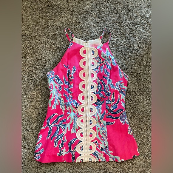Lilly Pulitzer | Tops | Lilly Pulitzer High Neck Tank Top Samba | Poshmark